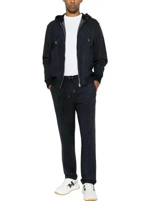 Mackage Pinstriped Zip-up Hoodie - Blue