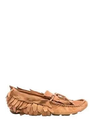 Alberta Ferretti Suede Fringed Shoes - Brown