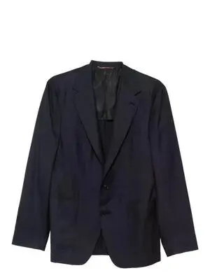 Canali Single-breasted Notched-lapels Blazer - Blue