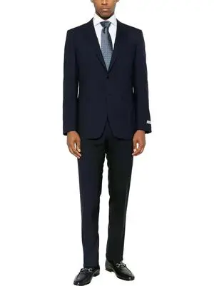 Canali Check-pattern Wool Suit - Blue