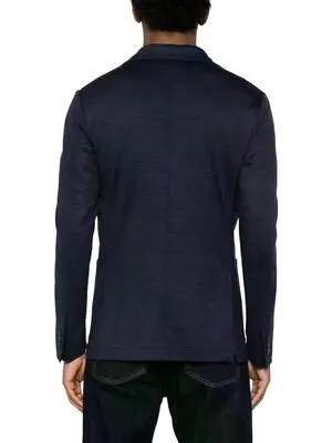 Canali Wool Patch-pocket Blazer - Blue