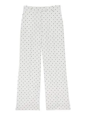 REISS Beatrix Polka-dot Woven Wide-leg Trousers - White Navy