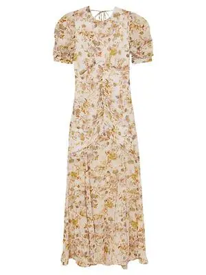 REISS Naia Floral-print Woven Maxi Dress - Ivory
