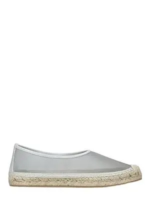 Dear Frances Vespa Mesh And Leather Espadrille Flats - Grey