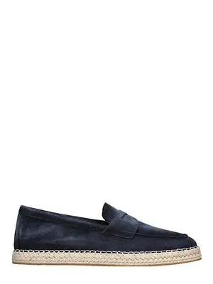 Santoni Carlo Suede Espadrille Loafers - Navy