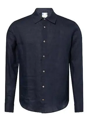 CHE Long-sleeve Linen Shirt - Navy- 12