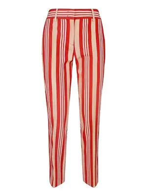 Ermanno Scervino Striped Tailored Trousers - Red