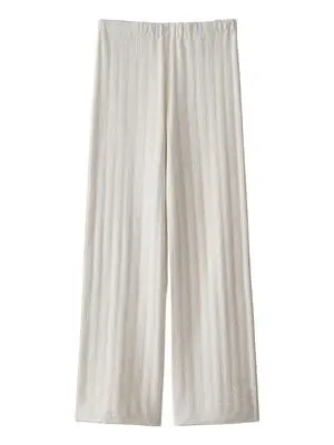 LISA YANG The Shannen Knit Trousers - Salt