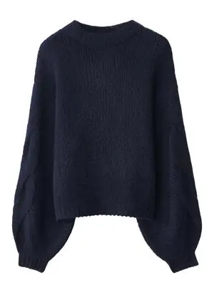 LISA YANG Runi Silk Cashmere Sweater - Navy