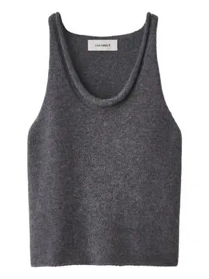 LISA YANG Hayda Cashmere Knit Top - Graphite