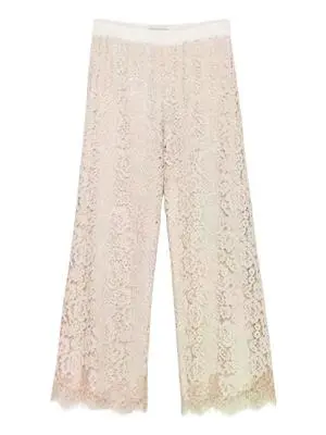 D.exterior Lace-overlay Palazzo Pants - Neutrals