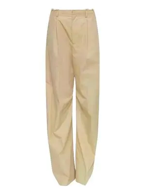 MAISON MARGIELA Raw-edge Pleated Trousers - Neutrals