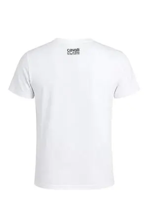 Roberto Cavalli Tiger-head Graphic-print T-shirt - White
