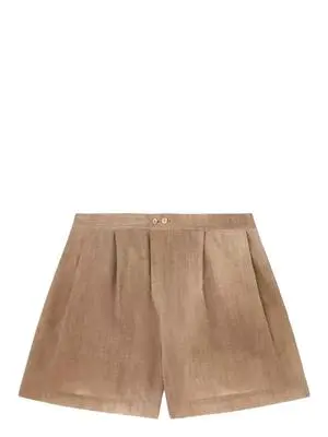 Ermanno Scervino Pleated Wide-leg Shorts - Brown