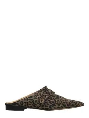 ALCHIMIA Leopard-print Gathered Mules - Brown