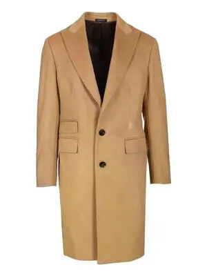 AL DUCA D’AOSTA 1902 Al Duca D’Aosta 1902 Camel Brown Peak Lapel Single-Breasted Coat