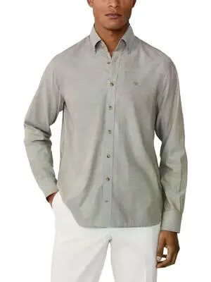 HACKETT LONDON Herringbone Flannel Shirt - Green
