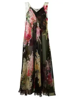 LANVIN Silk Floral Print Dress - Multicolour