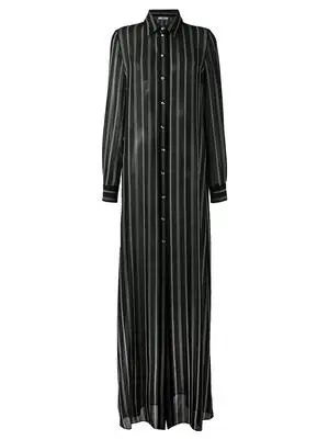 LANVIN Striped Maxi Shirt Dress - Black