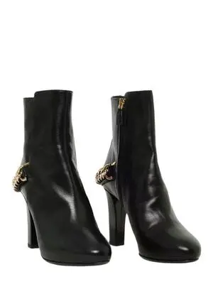 LANVIN Chain Detail Ankle Boots - Black