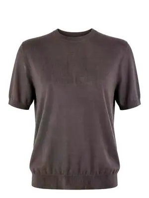 Altea Ribbed-trim T-shirt - Brown