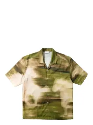 DEAN EDMONDS Abstract-print Short-sleeve Shirt - Green