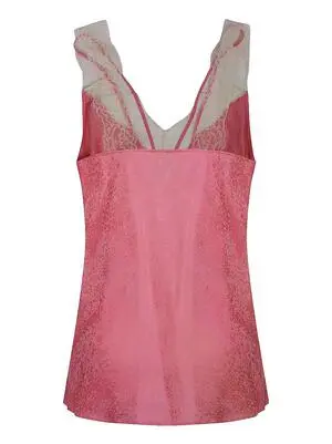 Pinko Lace-trimmed Jacquard Top - Pink