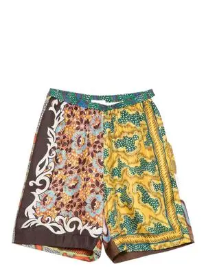 ALEMAIS Arnie Graphic-print Silk Shorts - Yellow
