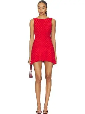 MORE TO COME Farren Boat Neck Mini Dress - Red