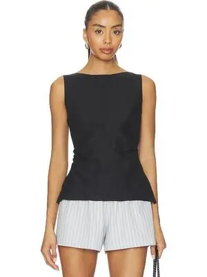 Madewell Linen Addison Top - Black