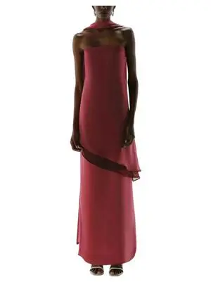 BAOBAB Strapless Scarf-detail Dress - Red