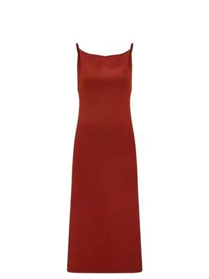 FERRAGAMO Knitted Slip Dress - Red