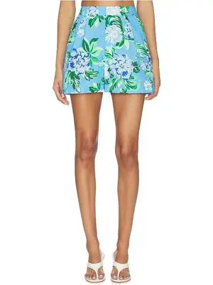 Yumi Kim Piko Printed Cotton Shorts - Blue