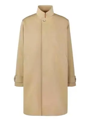 TOD'S High-neck Gabardine Trench Coat - Neutrals