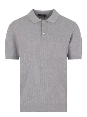 ZANONE Textured-knit Polo Sweater - Grey