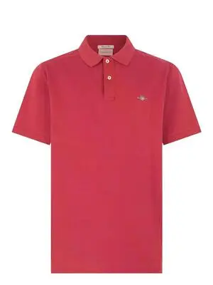Gant Logo-embroidered Short-sleeve Polo Shirt - Red