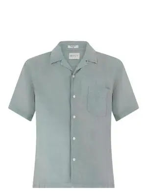Gant Short-sleeved Linen Shirt - Grey