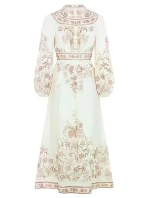 Zimmermann Indra Floral-print Midi Dress - Neutrals