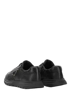 Prada Prax 2.0 Leather Sneakers With Logo Plaque - Black