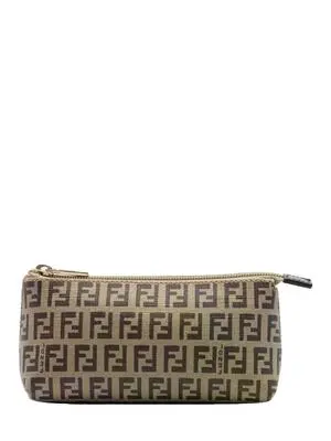 Fendi Zucca Canvas Pouch Clutch Bag - Brown