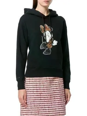 COUNTY OF MILAN Leopard Minnie Hoodie - Black