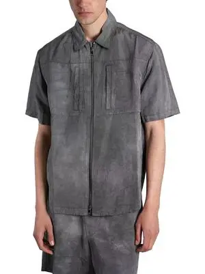 ROBERTO COLLINA Zip-up Short-sleeve Shirt - Grey