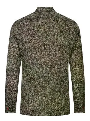 Kiton Floral-print Long-sleeve Shirt - Black