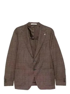Tagliatore Check-pattern Blazer - Brown