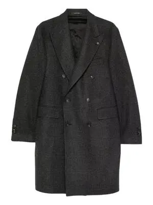 Tagliatore Double-breasted Check-pattern Coat - Grey