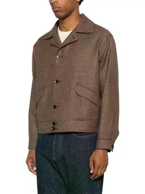 Tagliatore Houndstooth-pattern Button-up Jacket - Brown