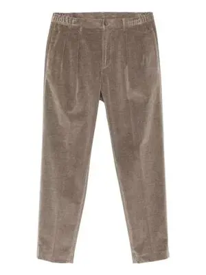 Tagliatore Pleated Corduroy Trousers - Brown
