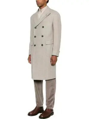 Tagliatore Double-breasted Herringbone Coat - Neutrals