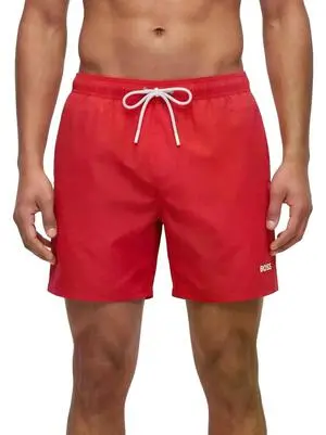 BOSS Logo-print Swim Shorts - Red