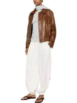 Nour Hammour Clint Leather Jacket - Brown